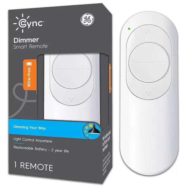 GE Cync Smart Dimmer Remote, Bluetooth Enabled, Battery Powered Dimmer ...